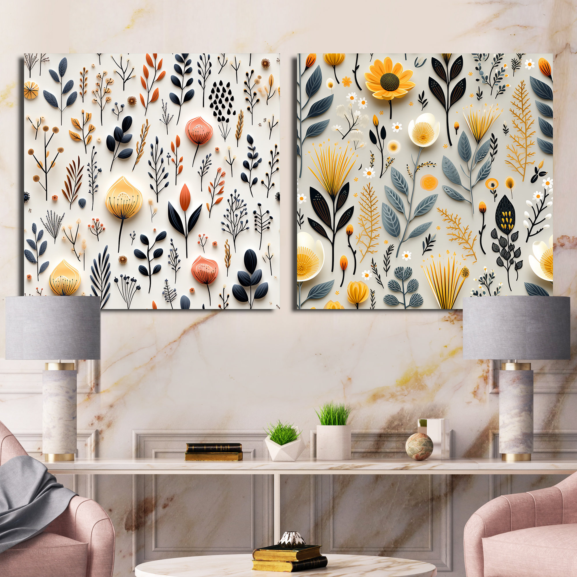 Design Art Nature's Exquisite Floral Collage - Abstract Botanicals ...