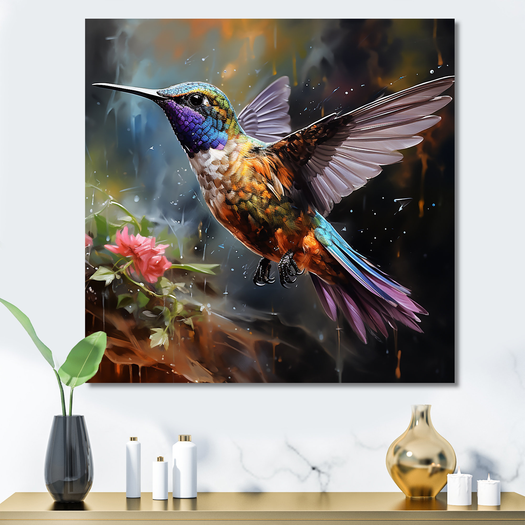 Winston Porter Blue And Yellow Radiant Hummingbird Beauty I ...