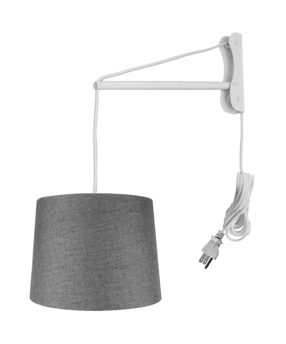 Ebern Designs Mast Plug-In Wall Mount Pendant, 1 Light White Cord/Arm ...