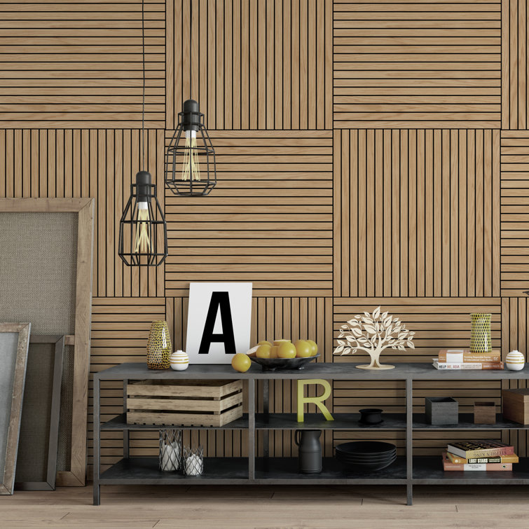 Wood Slat Acoustic Wall Paneling, Decorative Soundproof Panels for ...