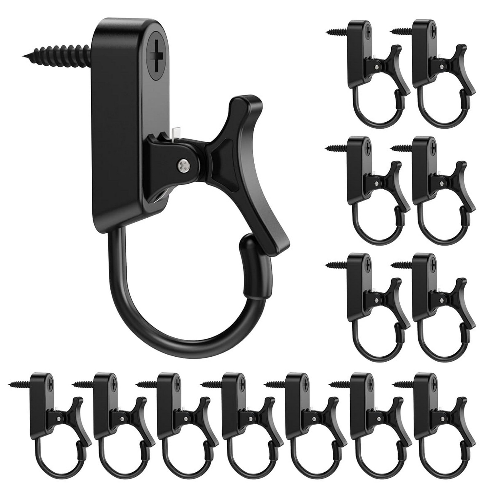 Line Apparel ecommerce Screw-in Hooks Plastic And Steel,black,20 Pack ...