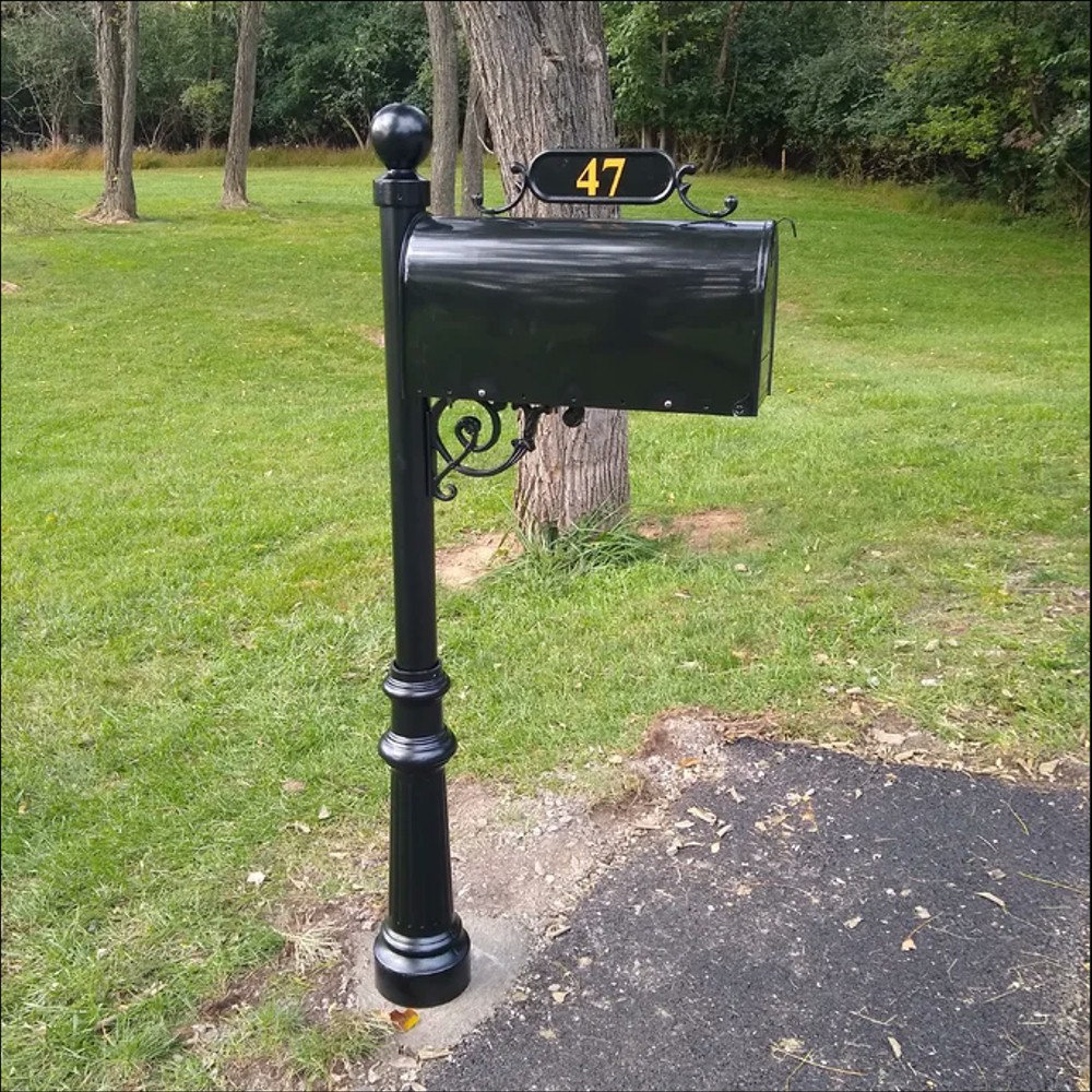 Addresses of Distinction Avenues Aluminum Post Mounted Mailbox with ...