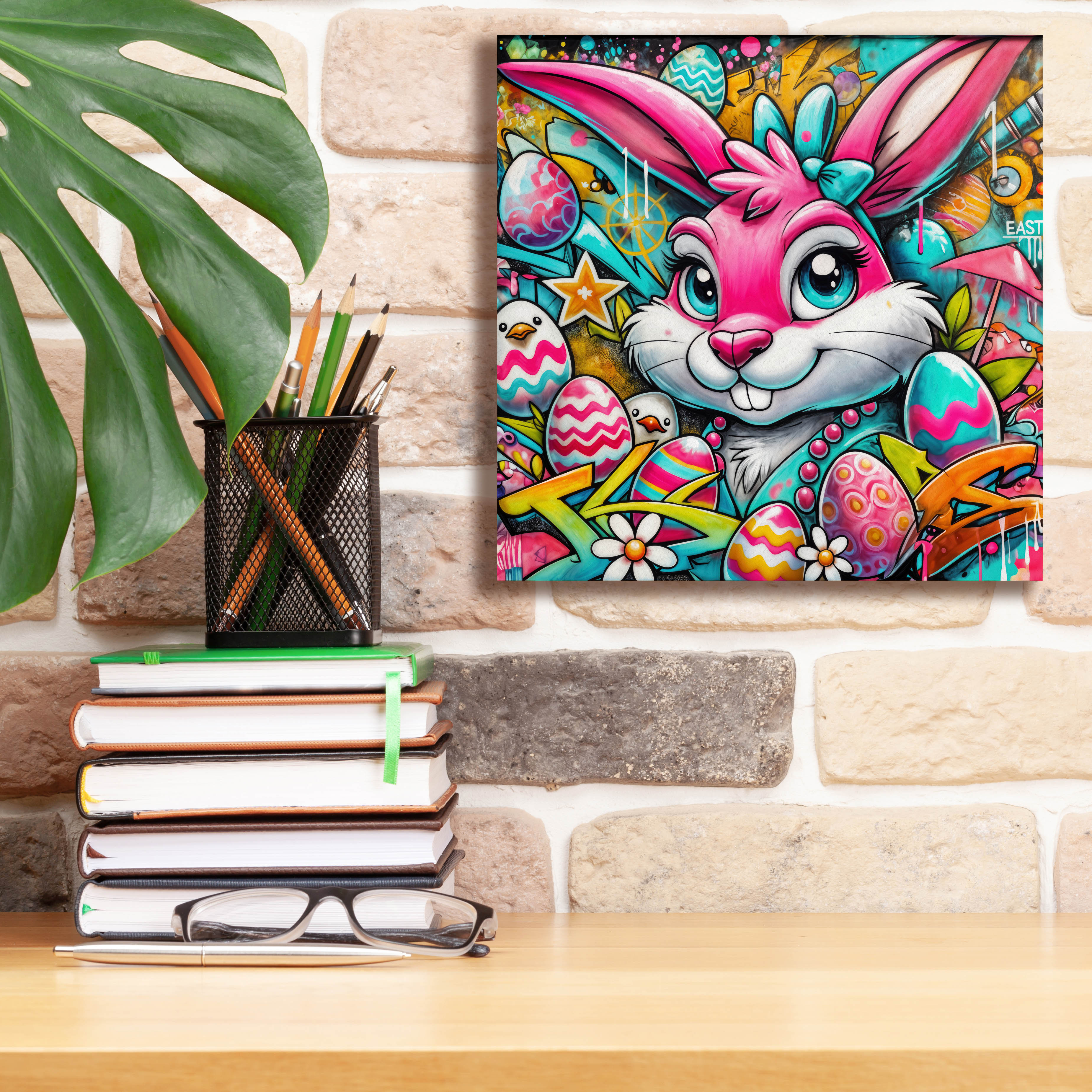 The Holiday Aisle® 'Easter Bunny - Vivid Abstract' by Rey Klimt Canvas ...