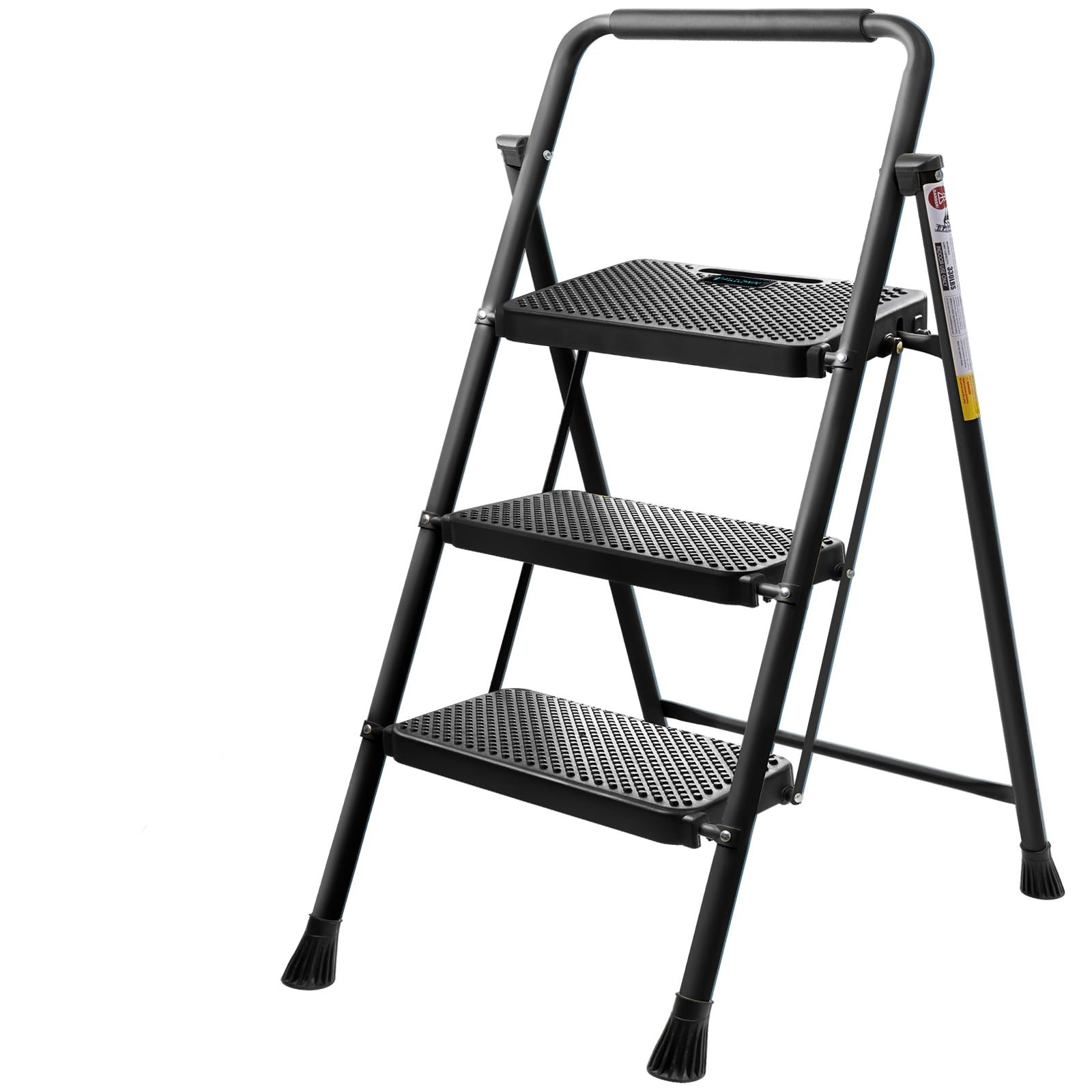 17 Stories Heavy Duty 3-Step Folding Ladder, Anti-Slip, Lightweight ...