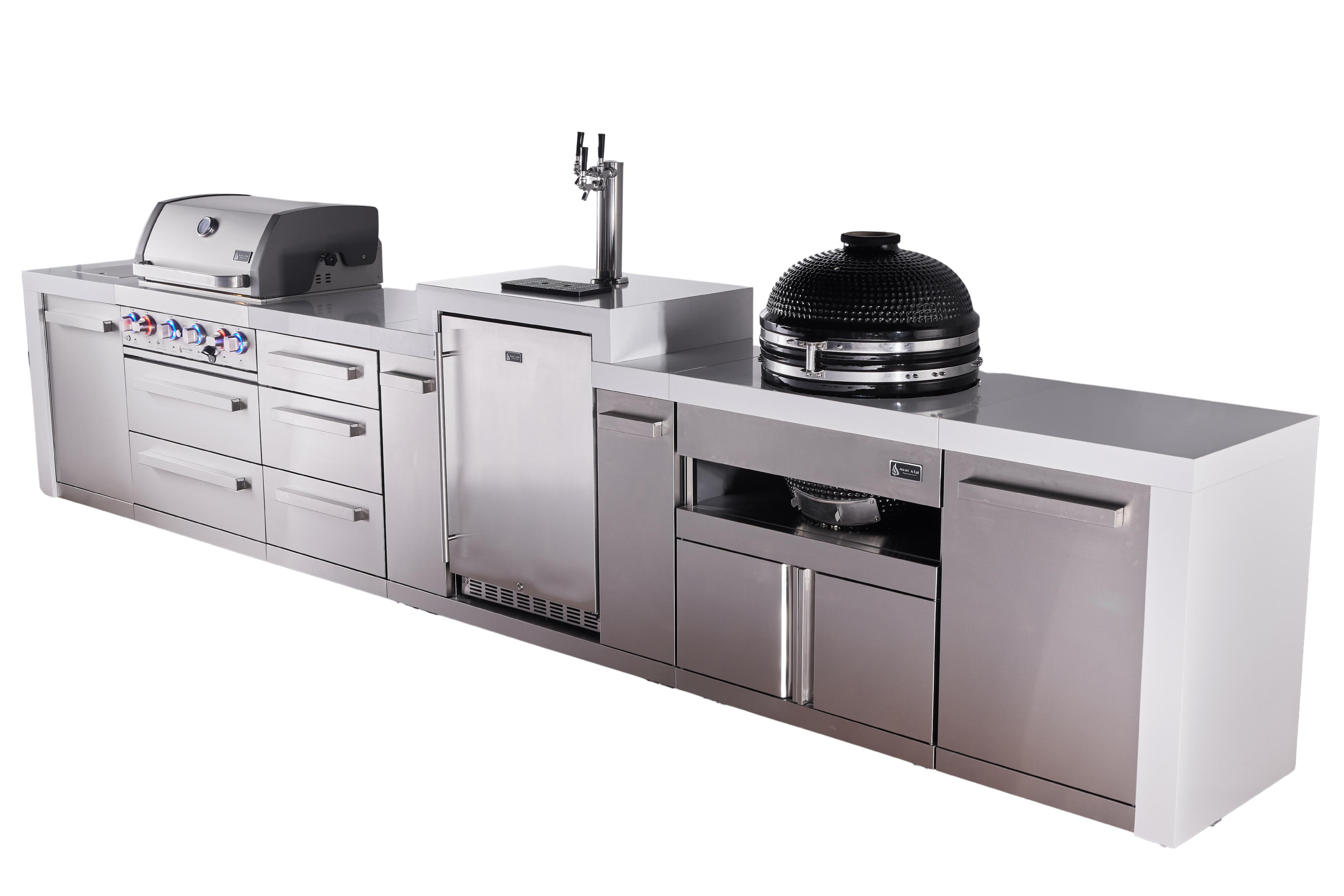 Mont Alpi 4-burner 188" Deluxe Stainless Steel Island Modular Outdoor ...