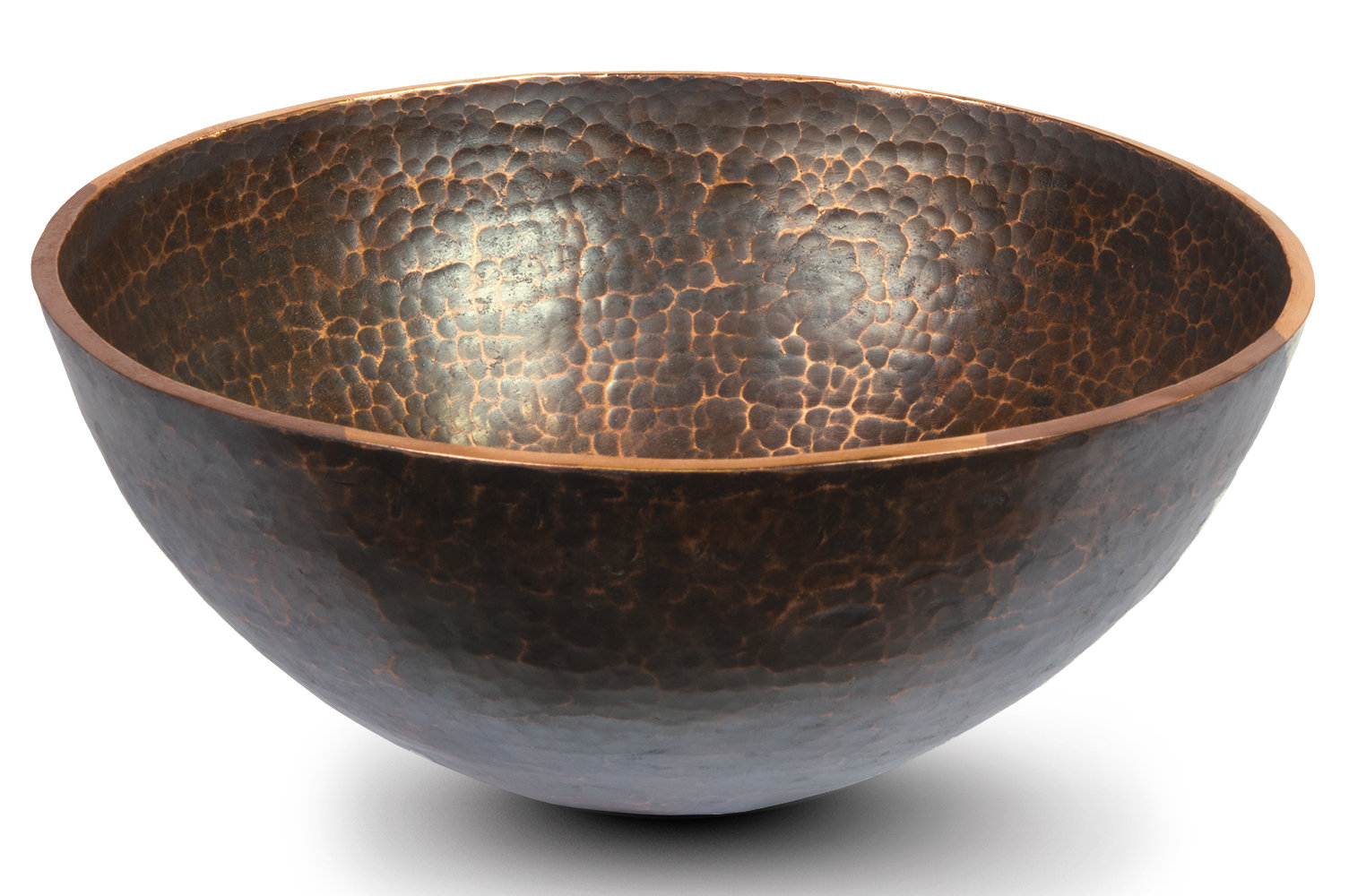 Premier Copper Products 13" Round Hand Forged Old World Copper Vessel ...