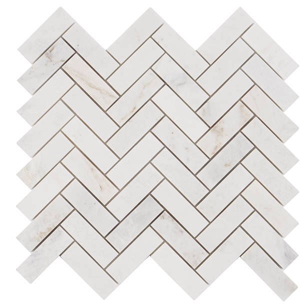 Belluno Designs Calacatta Gold 1" x 4" Marble Herringbone Honed Mosaic ...