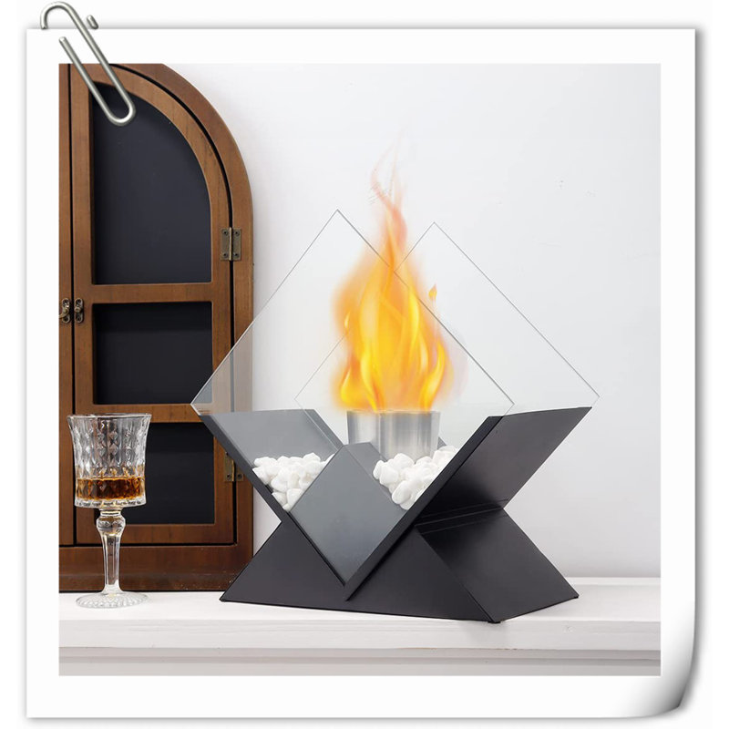 GLOBAL GIRLS LLC Tabletop Fire Tabletop Fireplace with Flame Guard ...