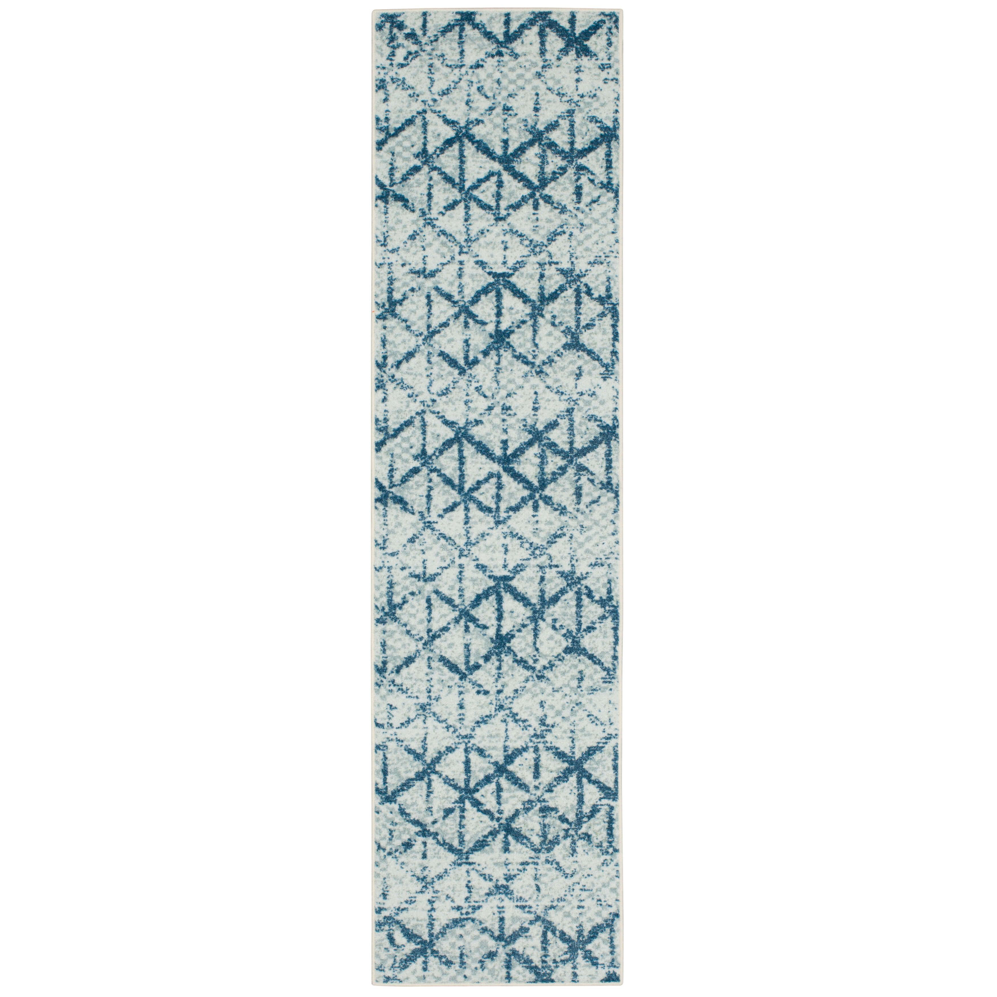 Foundry Select Geometric Machine Tufted Polyester Area Rug in Blue ...