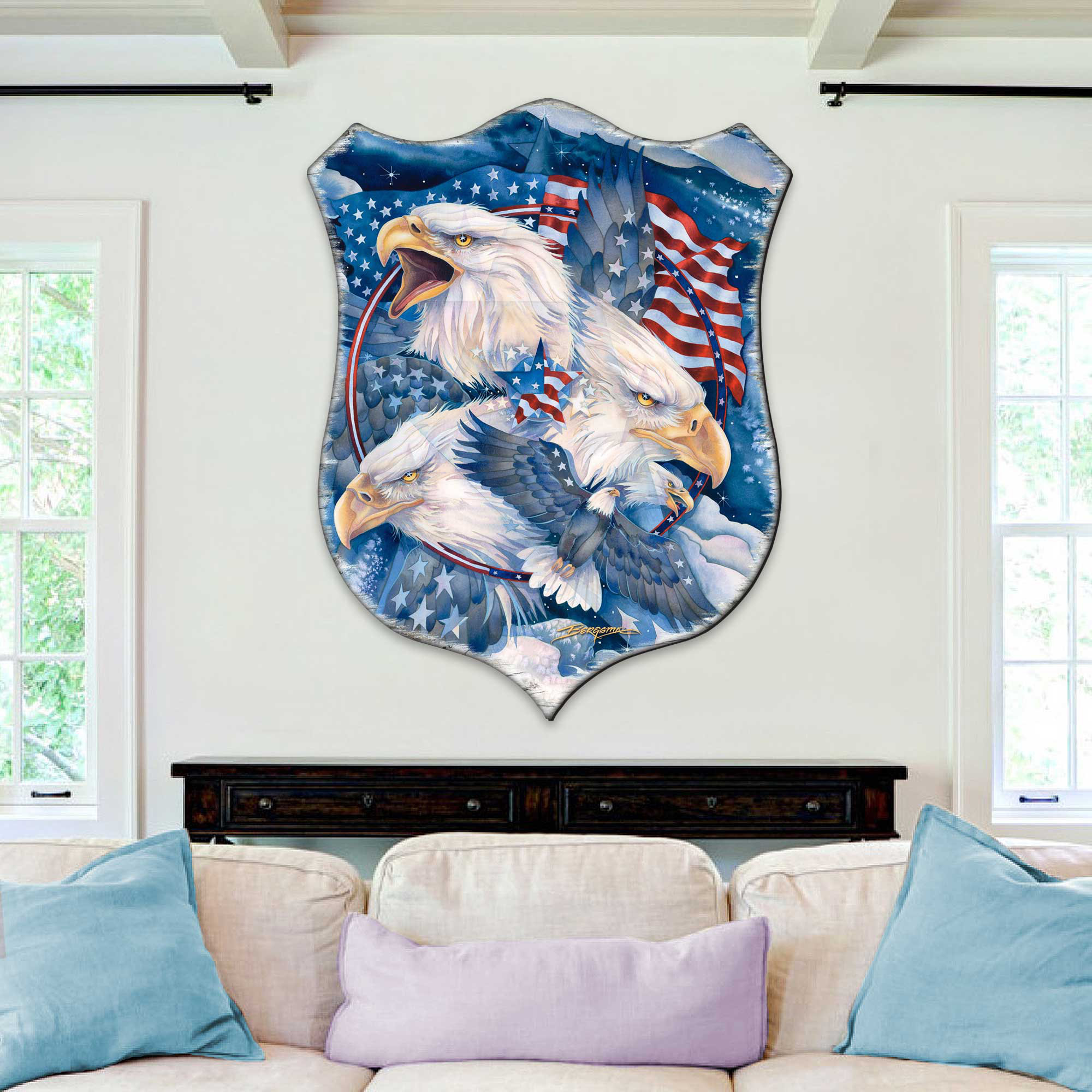 Trinx Crowthorne Allegiance, Patriotic Eagles Wall Door Art | Wayfair