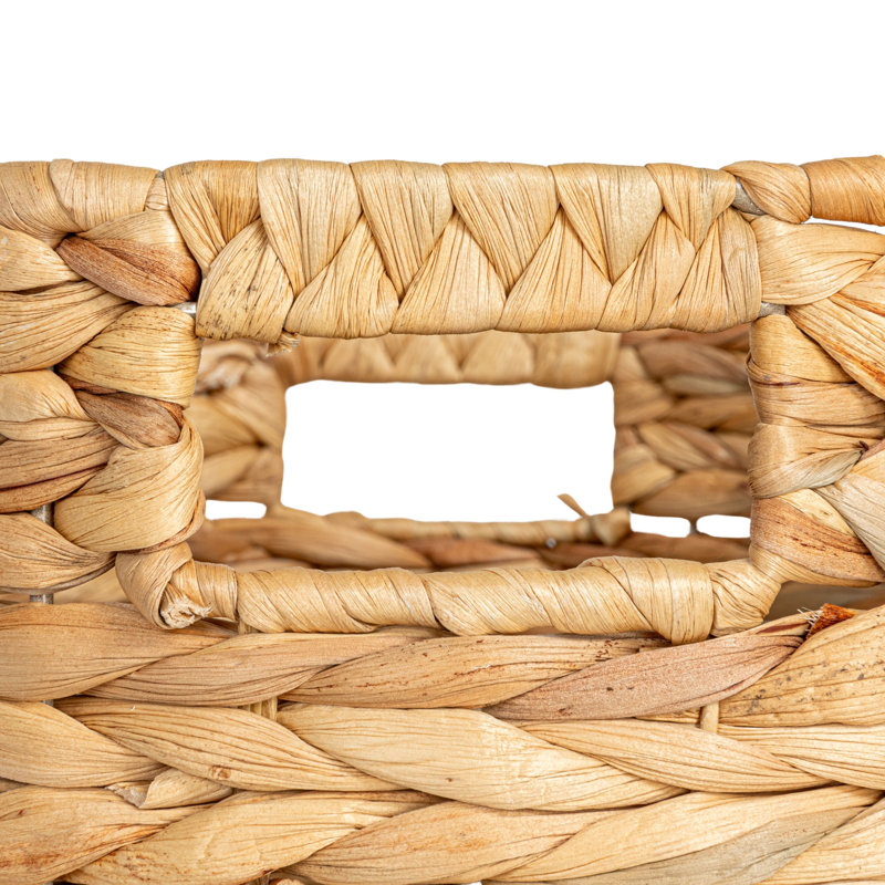 Household Essentials Natural Water Hyacinth And Paper Basket With ...