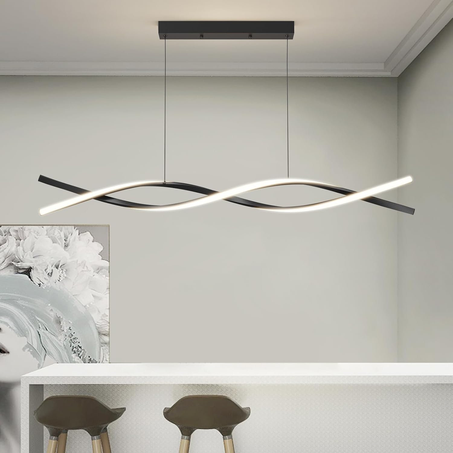 Wrought Studio Chandelier Modern Ceiling Wave Pendant Light Fixtures ...