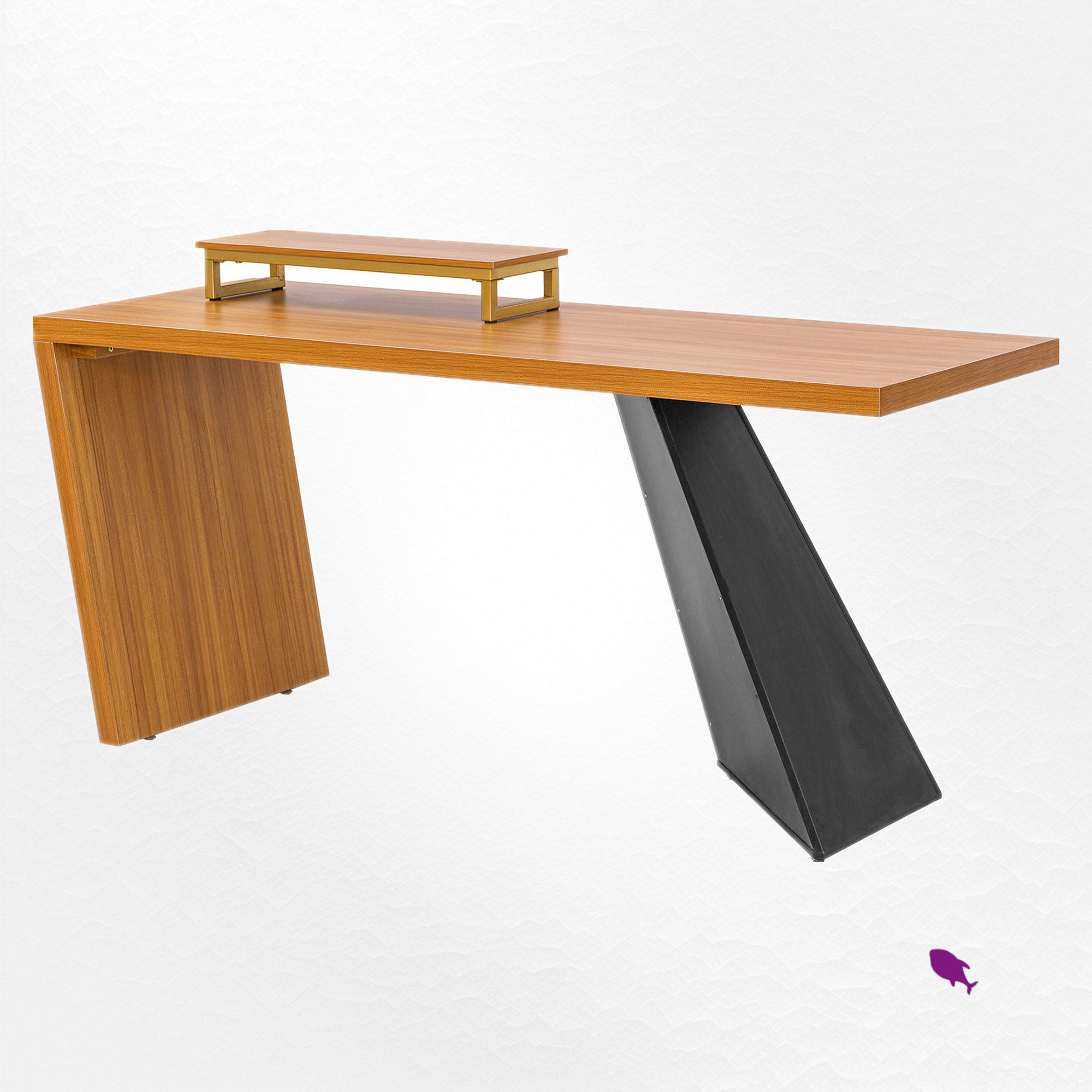 Wrought Studio™ Wood Writing Desk With Monitor Stand | Wayfair