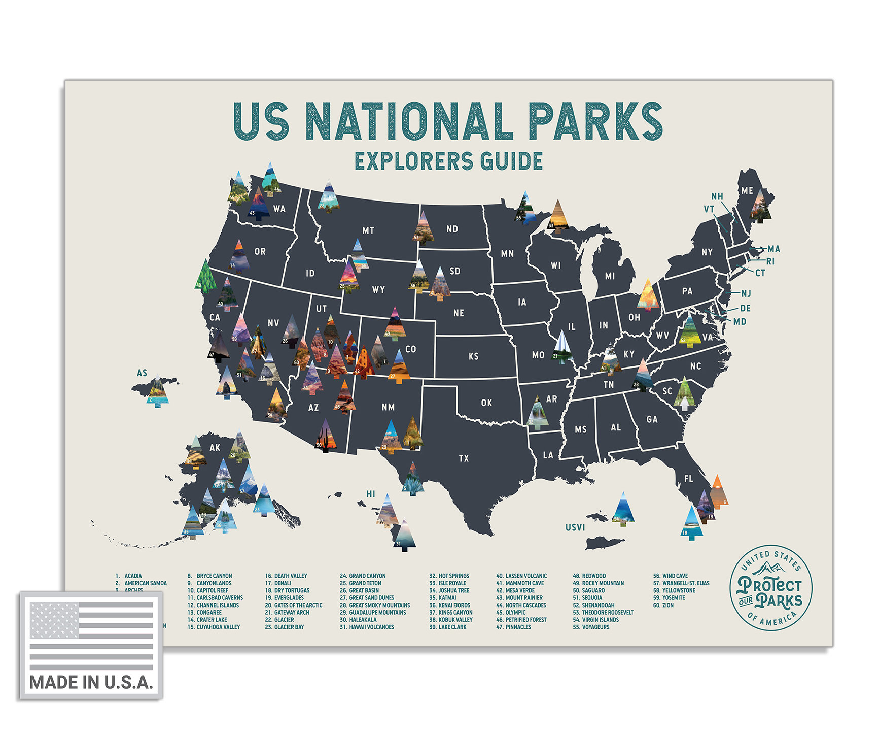 Epic Adventure Maps US National Park Scratch Off Map, 17" x 24 ...