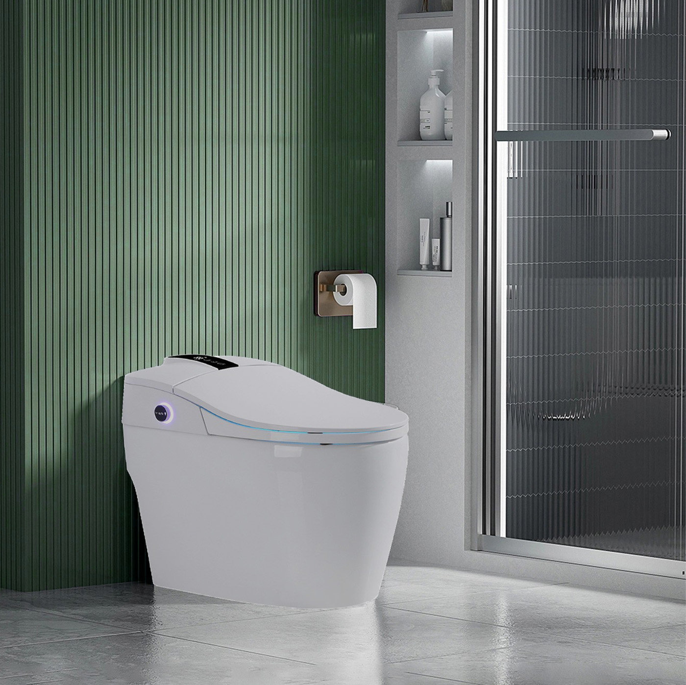 Wing 1.05 GPF (Water Efficient) Elongated Bidet Toilet (Seat Included ...