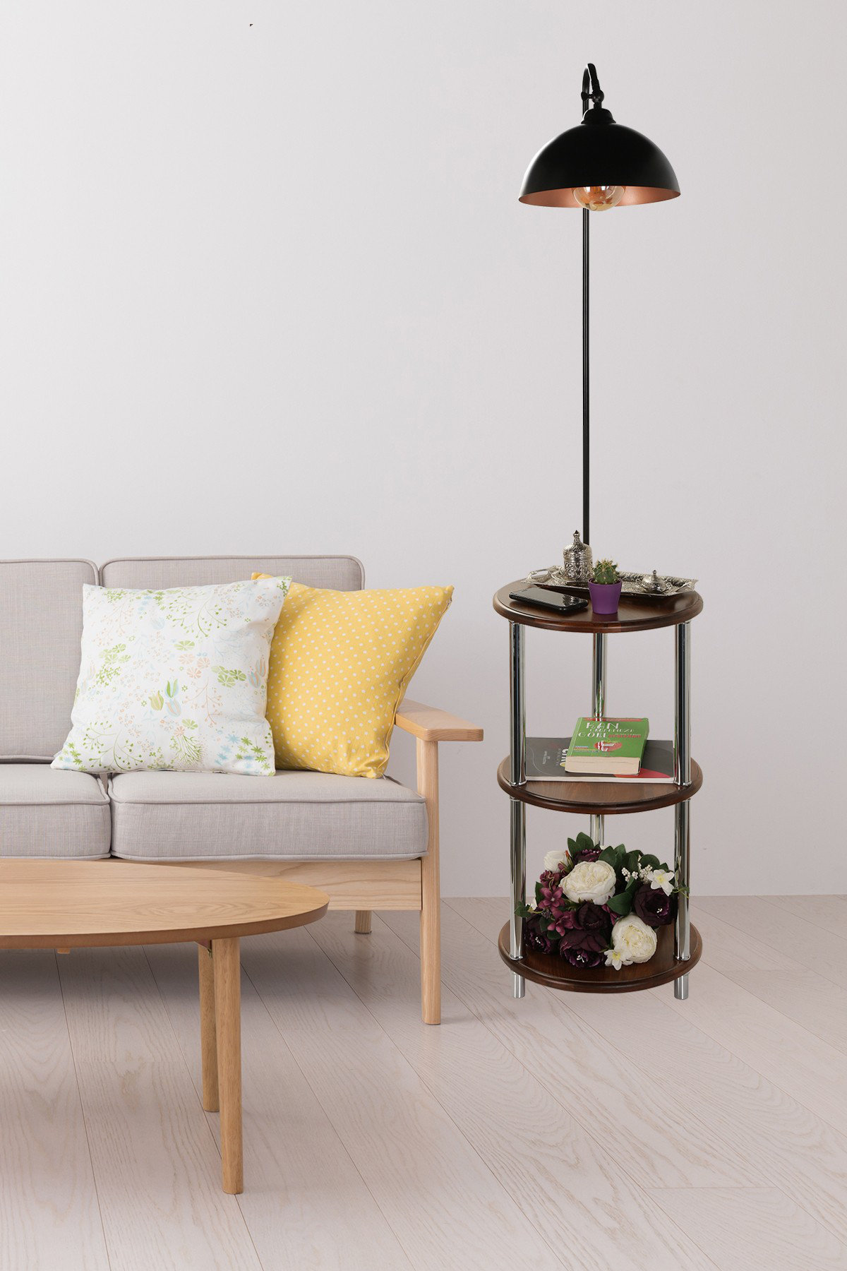 East Urban Home Hardaway 65" Tray Table Floor Lamp | Wayfair