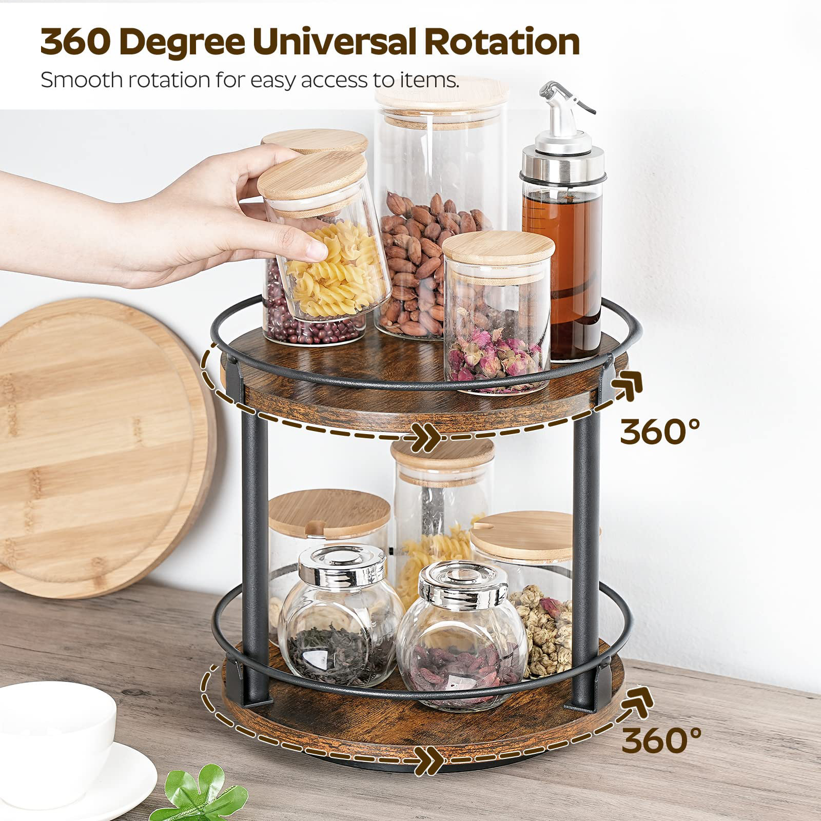 Latitude Run® Rotating Spice Rack,Spice Turntable Organizer,For Kitchen ...