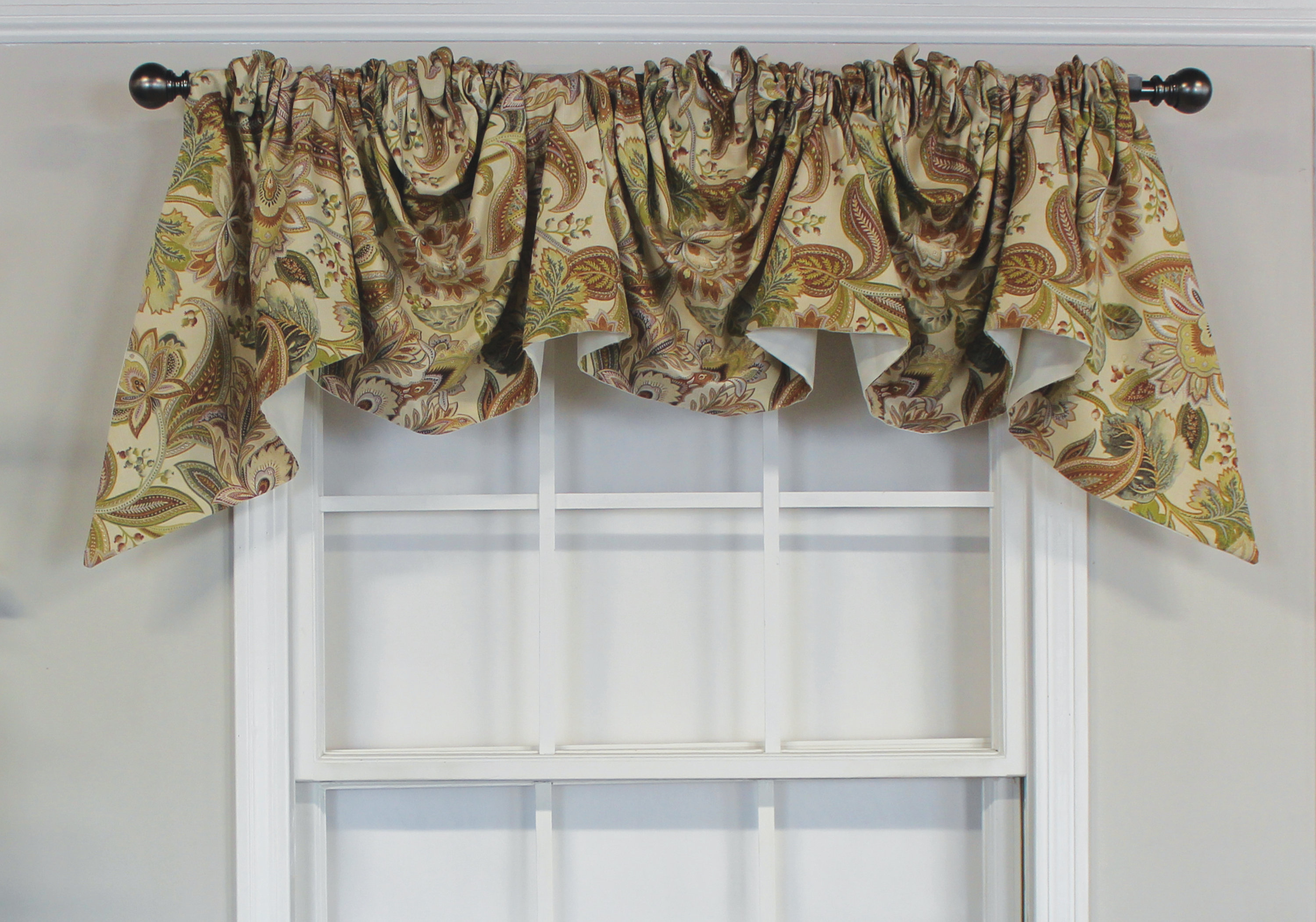 RLF Home Valdosta Vintage 3-Scoop Empire Valance Windows up to 54" W ...