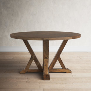 Madison Park Signature Helena Round Wood Pedestal Dining Table | Birch Lane
