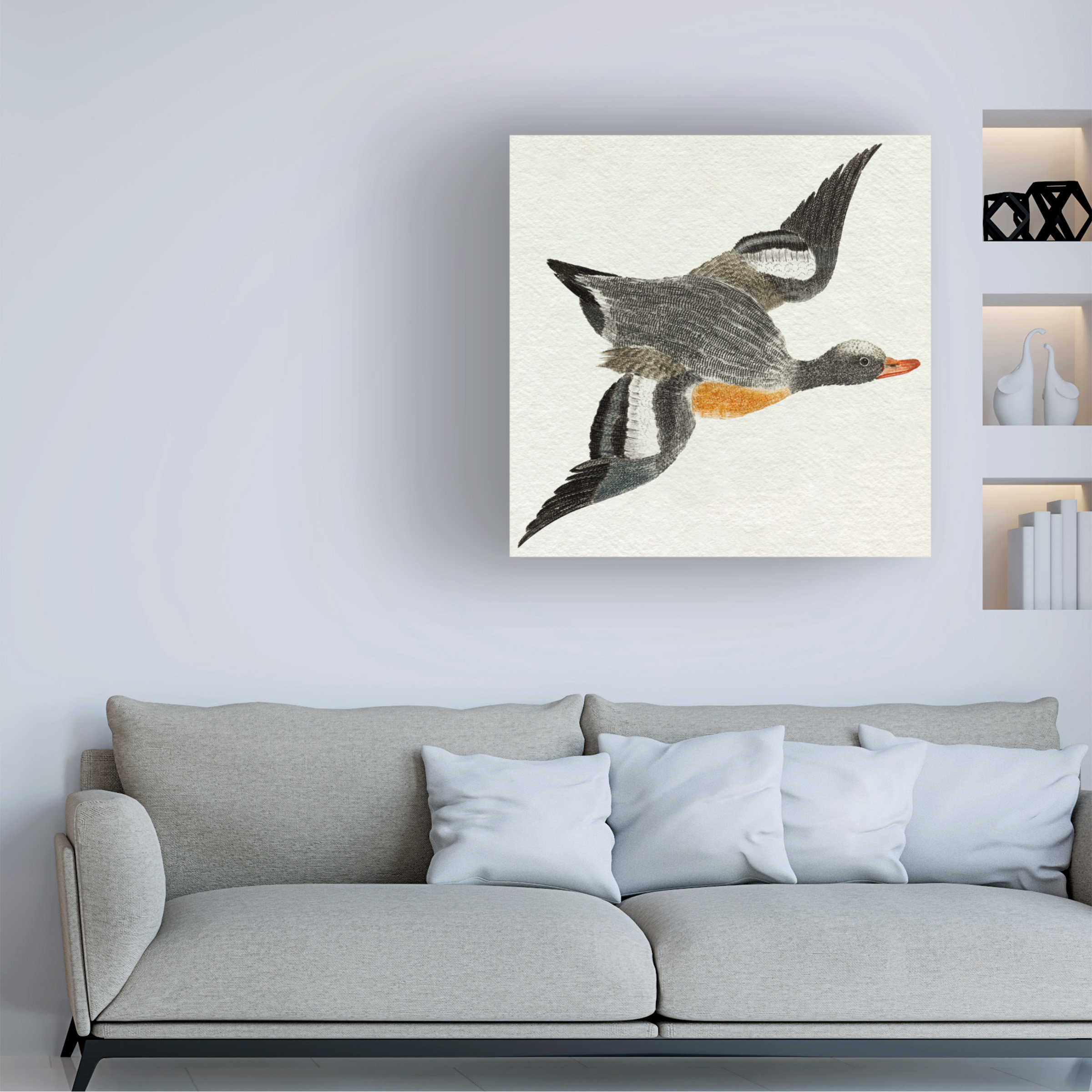 Trademark Fine Art Modern & Contemporary " Flying Ducks I " on Canvas ...
