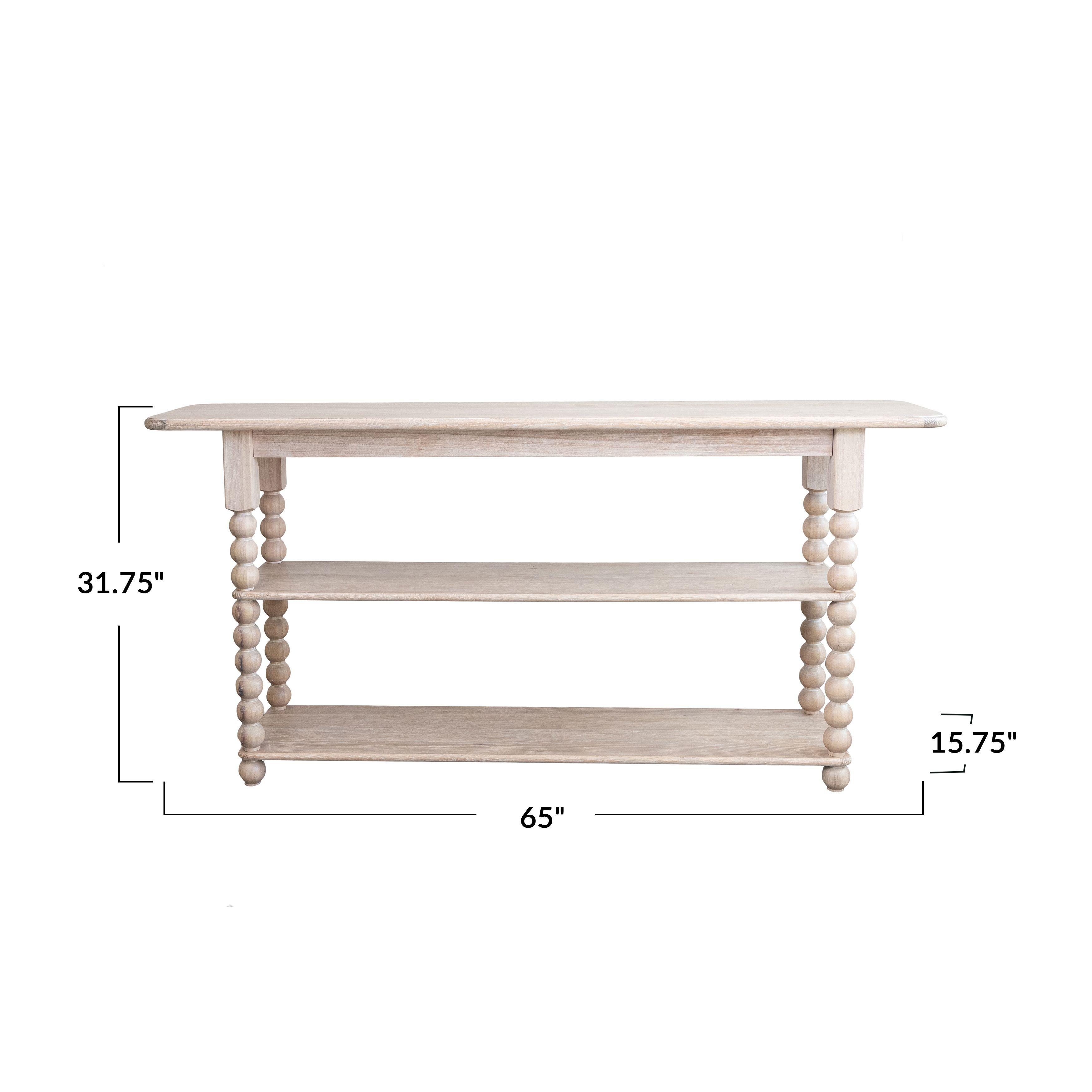 Rosalind Wheeler Rubberwood And Oak Veneer Console Table With 2 Shelves ...