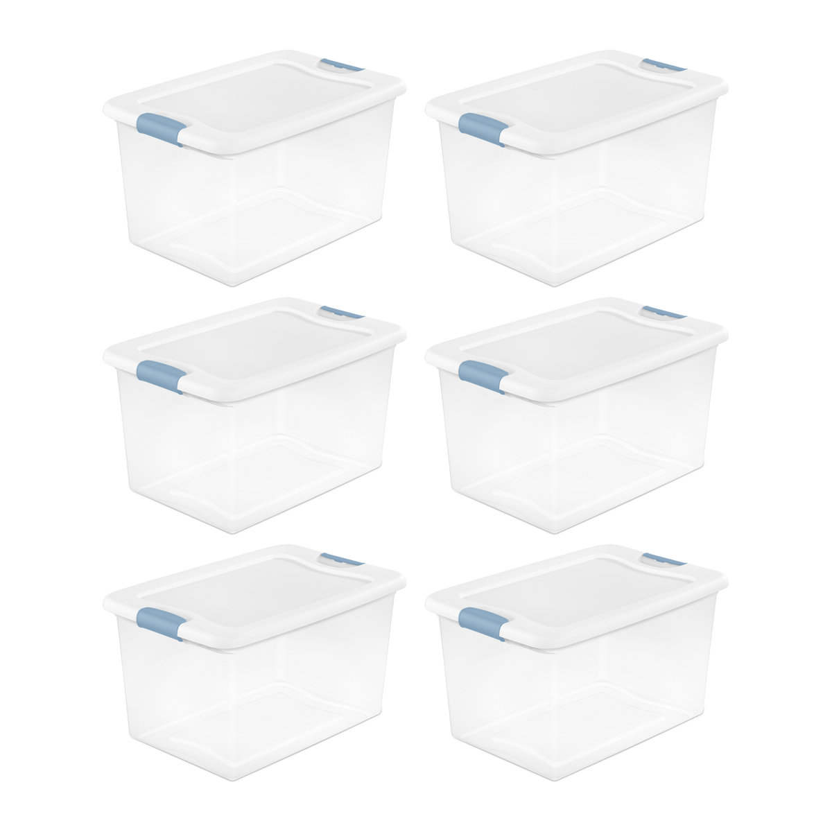 Sterilite Plastic Clear Stackable Latching Storage Box Container ...