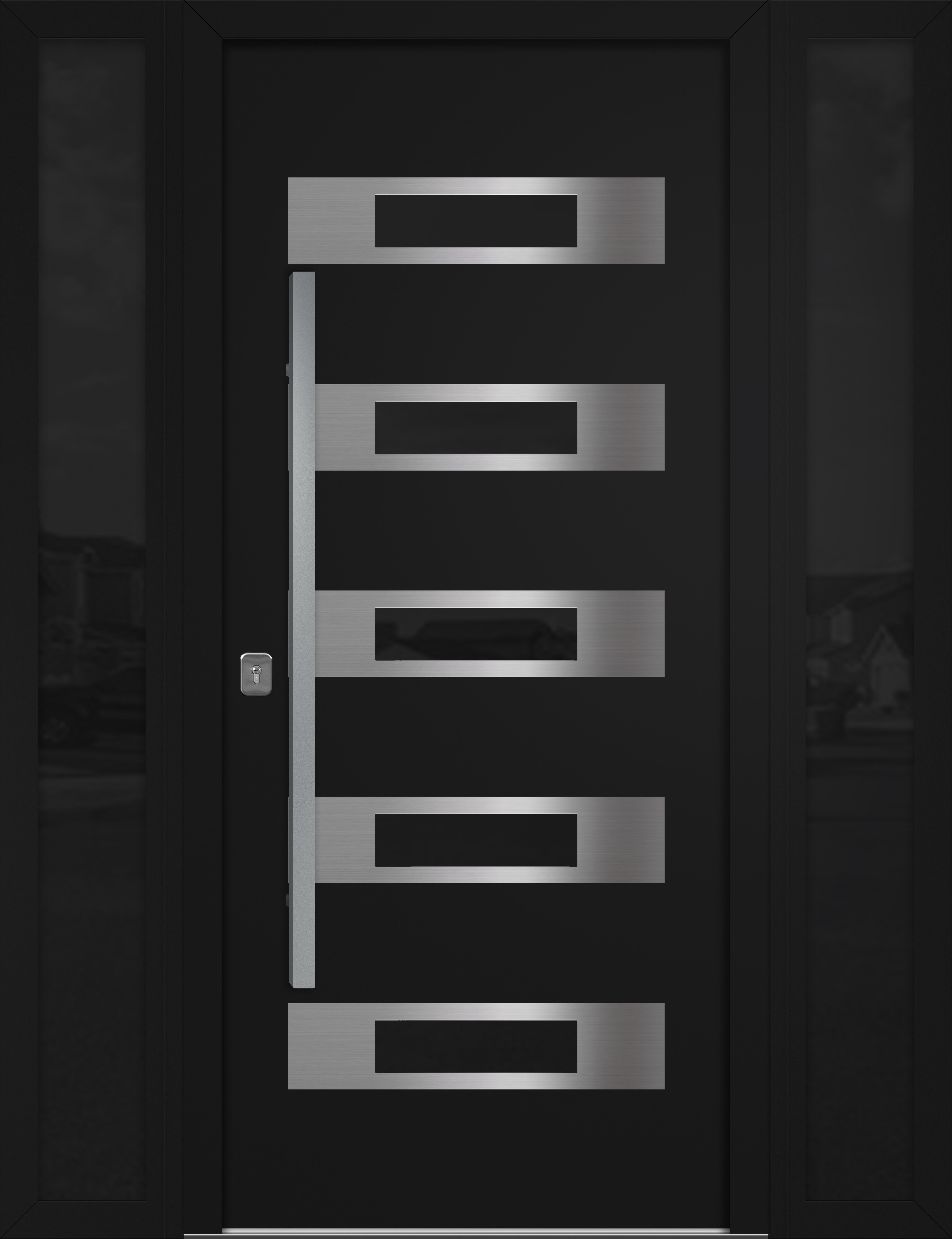 Nova Hardware Porte d'entrée moderne en acier 36 po x 80 po Inox S5 ...