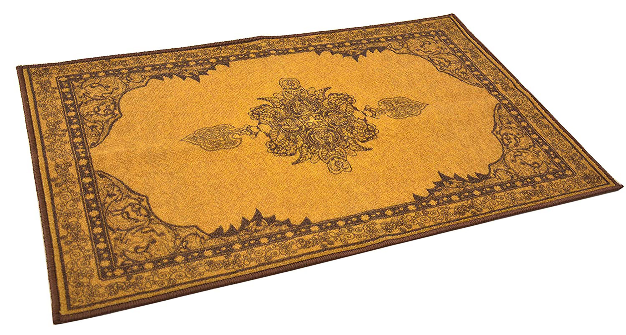 World Menagerie Machine Washable Printed Medallion Mustard Yellow and ...