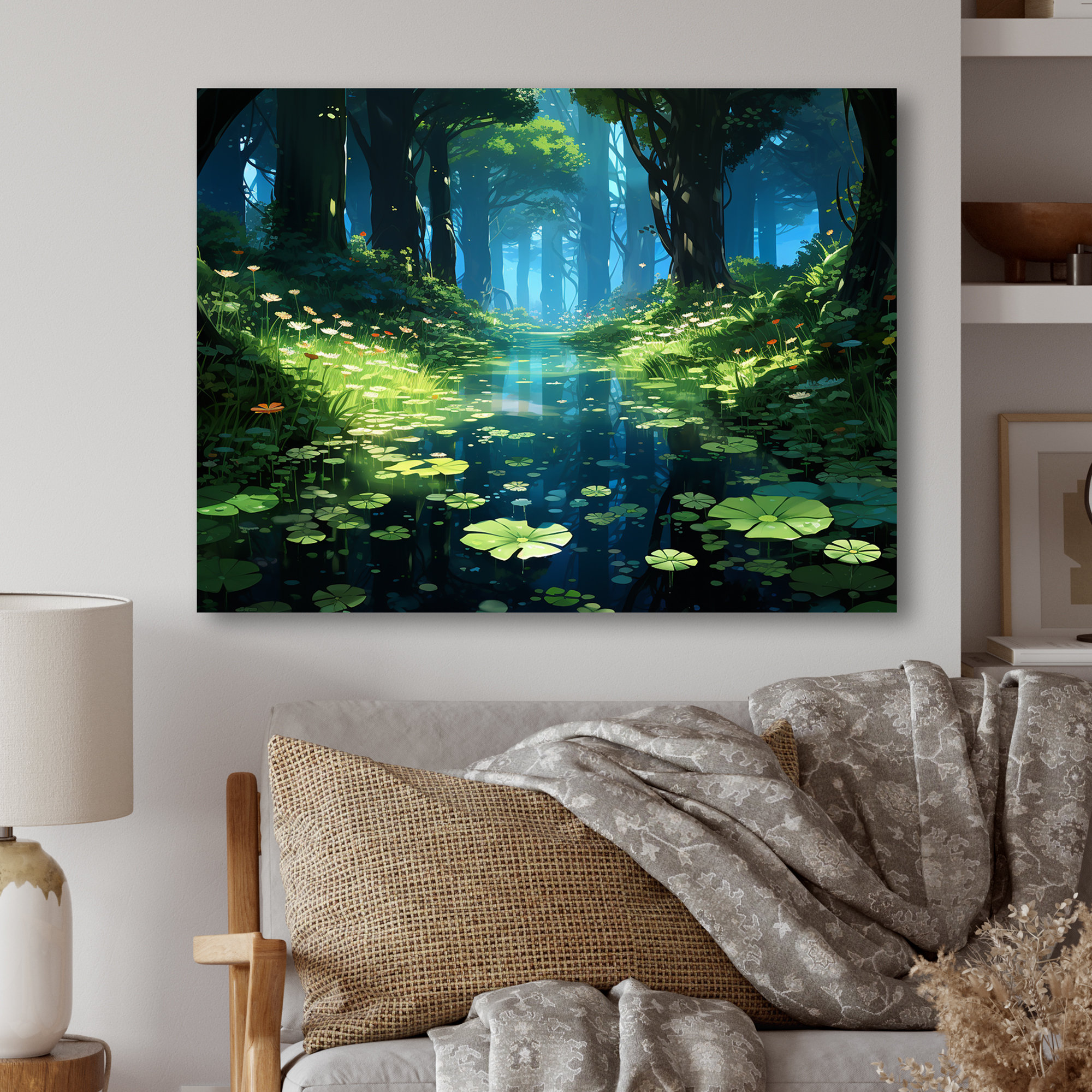 Lark Manor™ Jungle River Collage At Night 3 - Jungle Metal Wall Art ...
