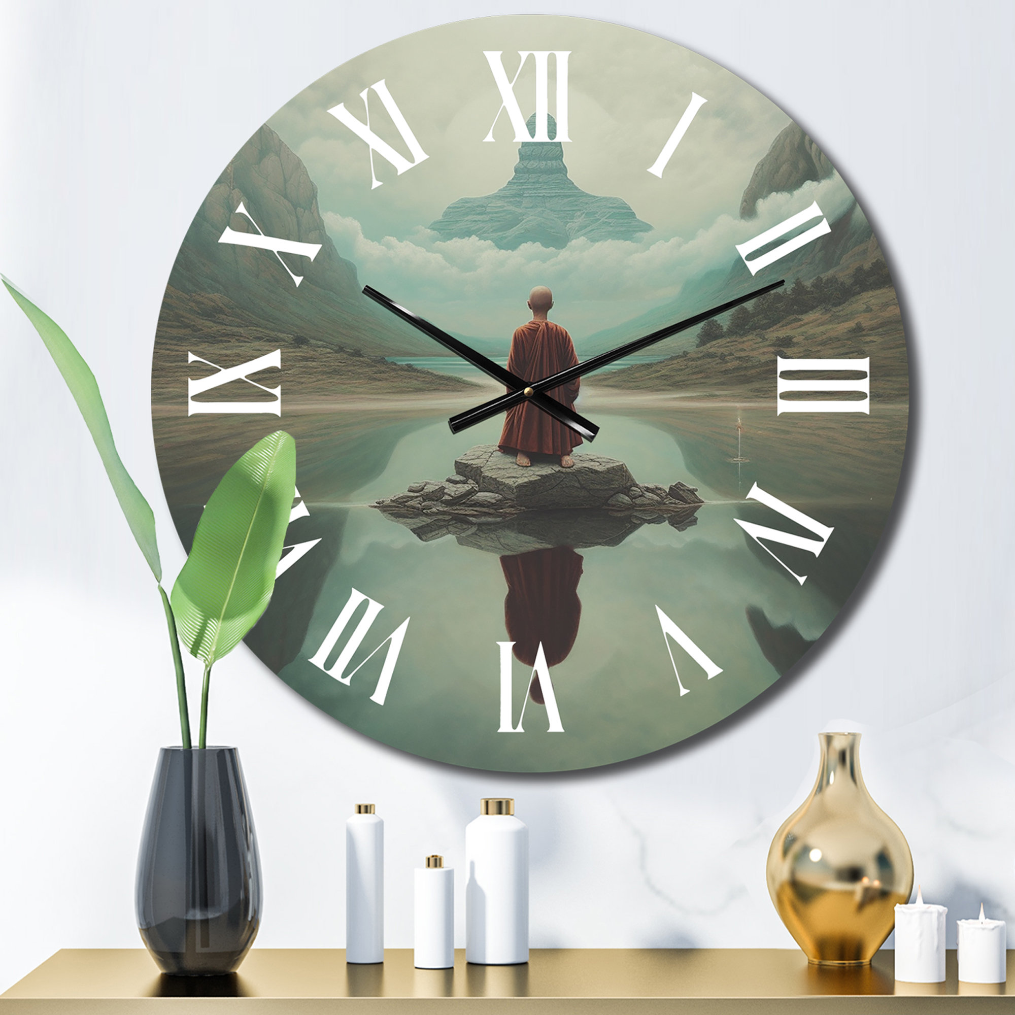 East Urban Home Mindfulness Buddhist Mink Meditating - Meditation Wall ...