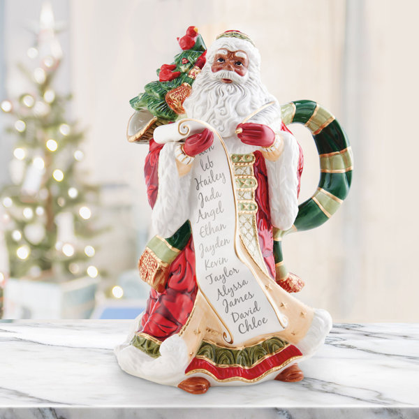 Fitz And Floyd Holiday Home African American Santa Pitcher ...