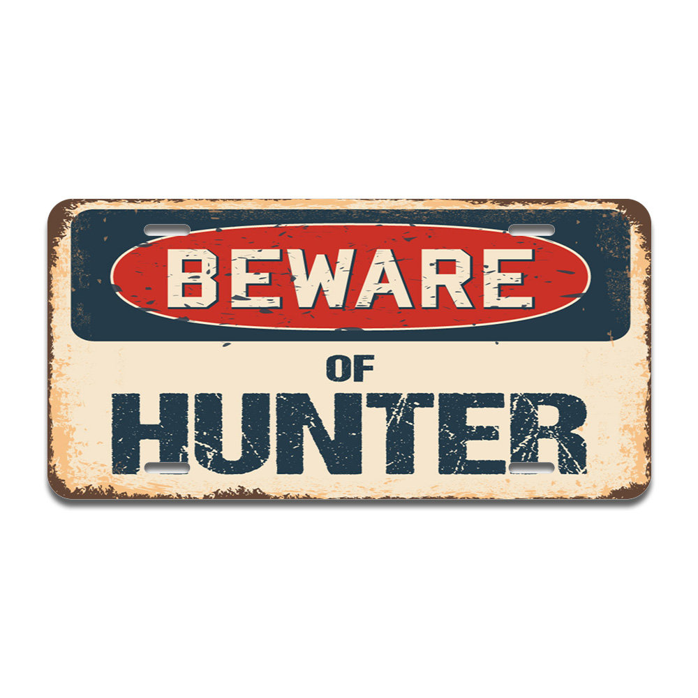 SignMission Beware of Hunter Aluminum Plate Frame | Wayfair