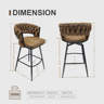 Latitude Run® Technical Leather Bar Stools ( Of 2). 360 Swivel, Long ...