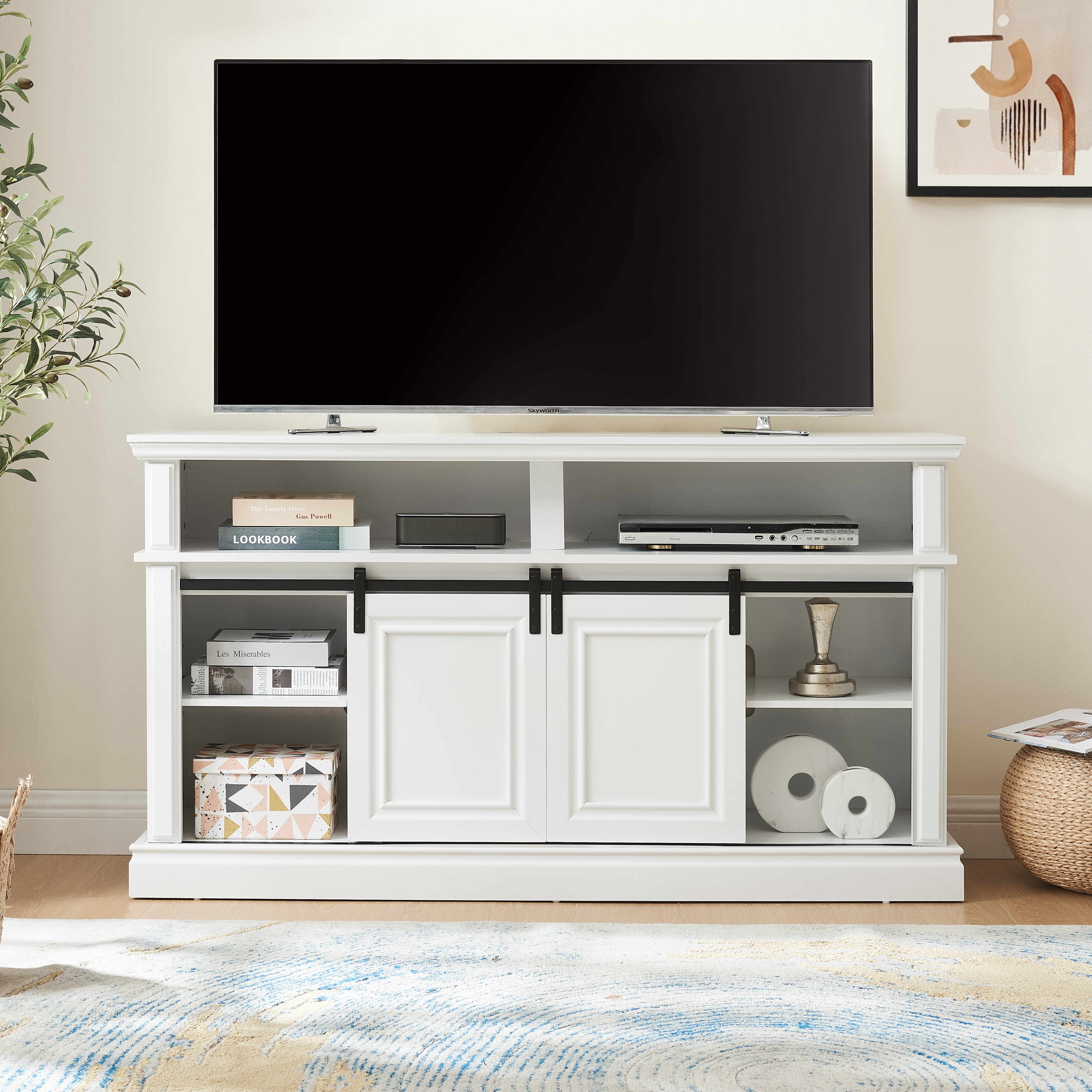 Gracie Oaks Boltongate 58.11'' W Storage Credenza with Electric ...