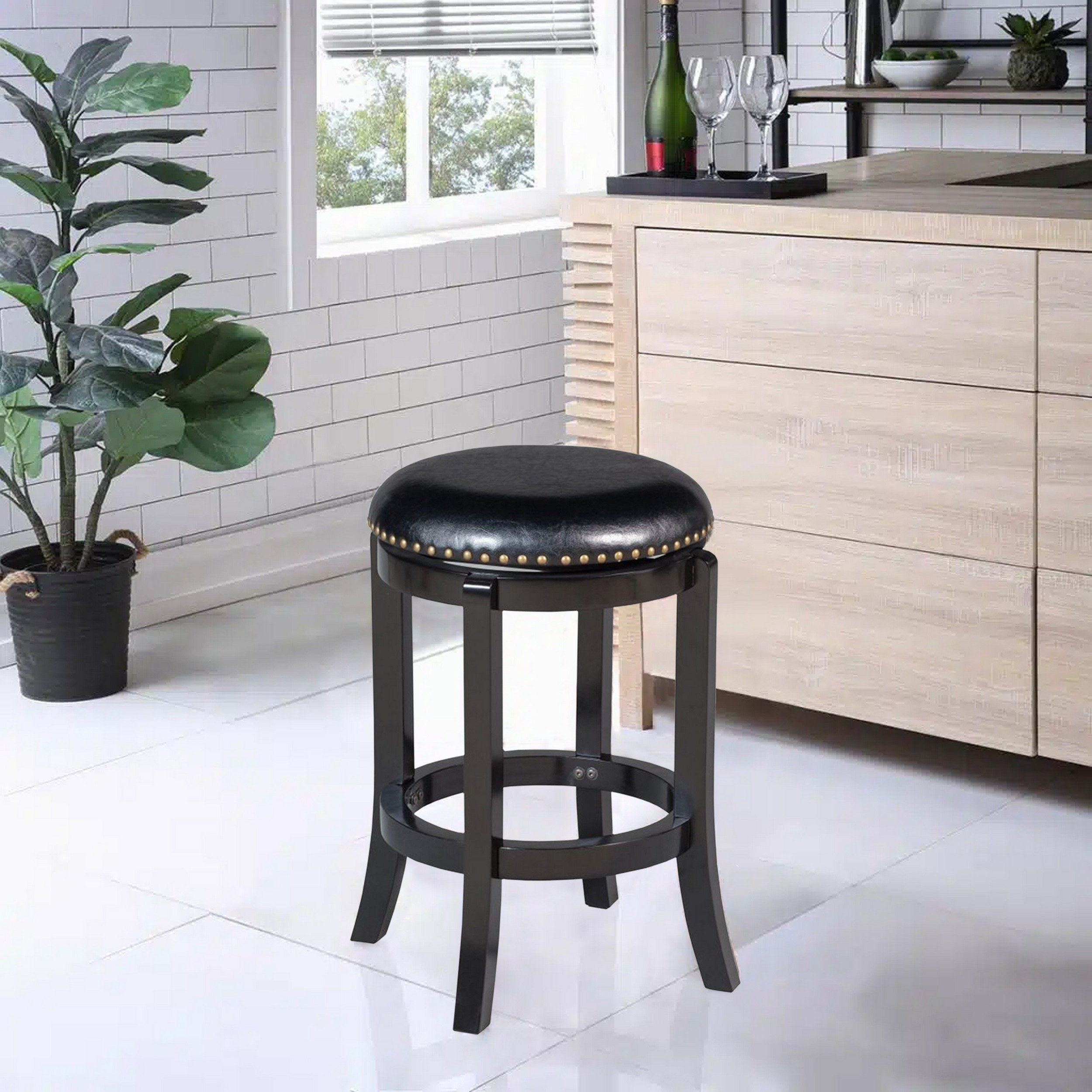 Red Barrel Studio® Swivel Solid Wood Bar Stool | Wayfair
