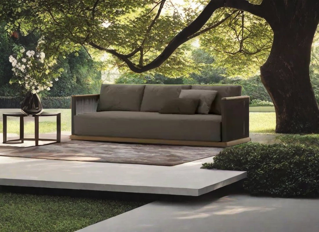 Elegant Home Furnishings.s Outdoor garden sofa with teak base | Wayfair