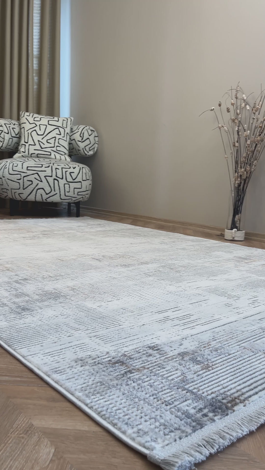 Hokku Designs Verona Taupe Soft and Shiny Textured Living Room Rug ...