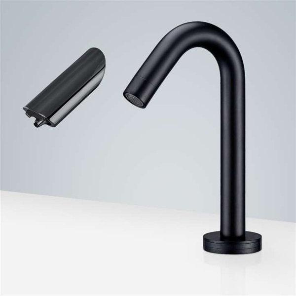 FontanaShowers Dax Matte Black Touchless Motion Sensor Faucet Wall ...