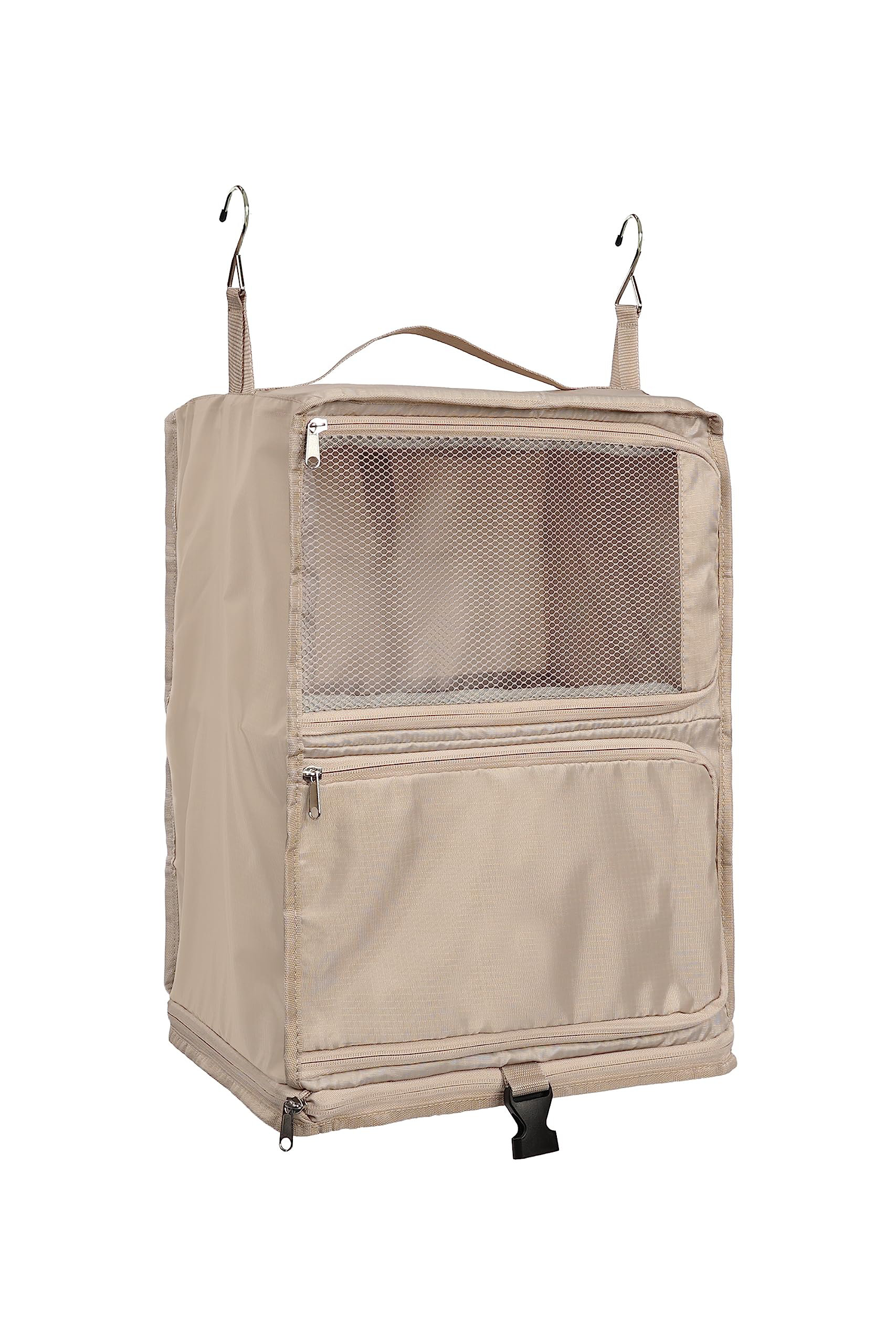 Latitude Run® Hanging Packing Cubes Portable Closet 3-Shelf Travel ...