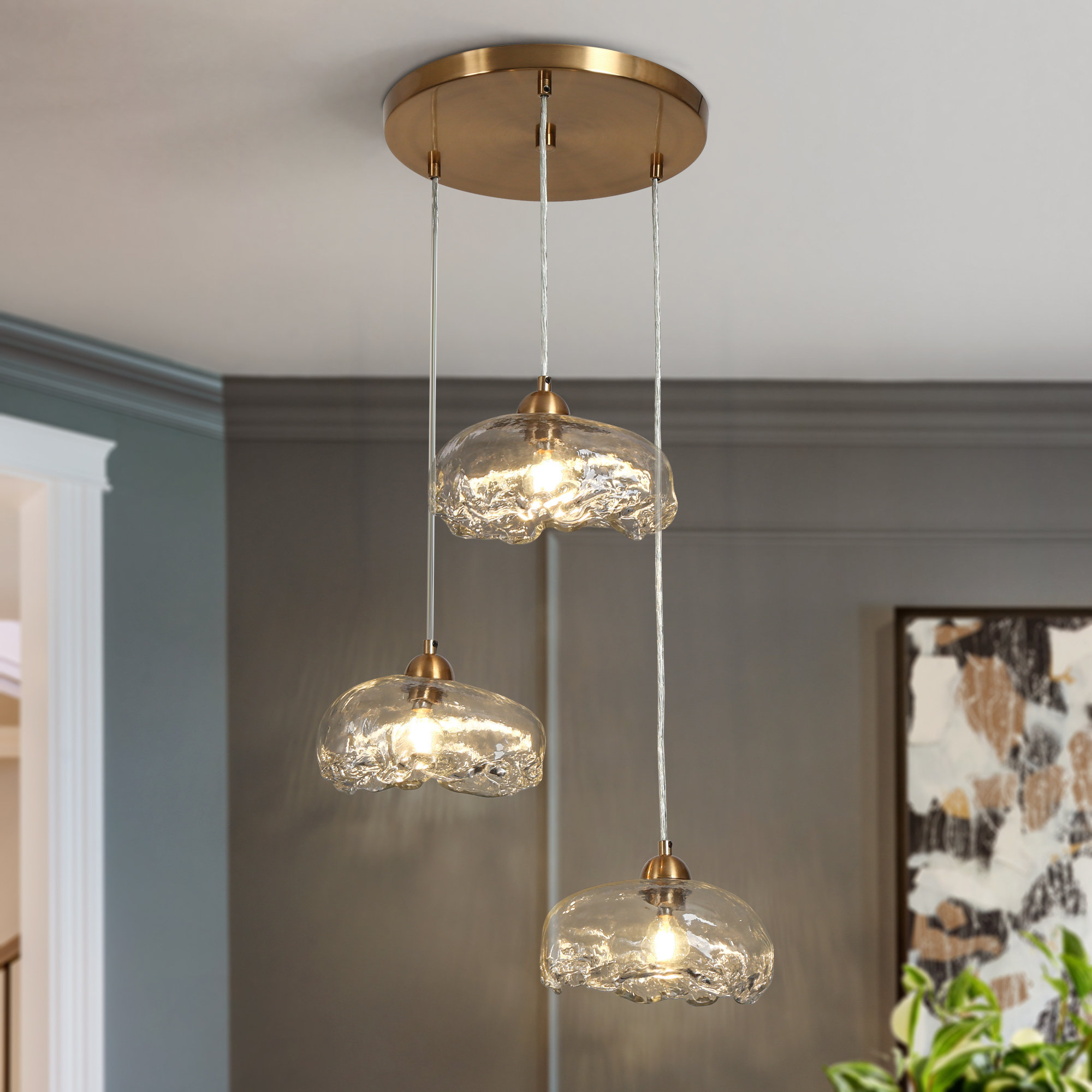 Mercer41 Alyra 3 - Light Electroplated Copper Cluster Pendant | Wayfair