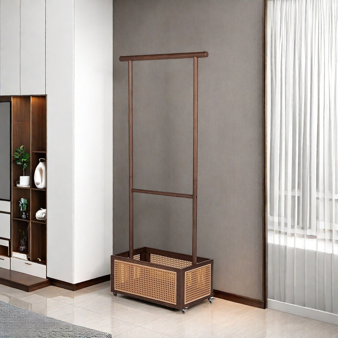 Bayou Breeze Adjustable Rolling Coat Rack with Quiet Wheels | Wayfair