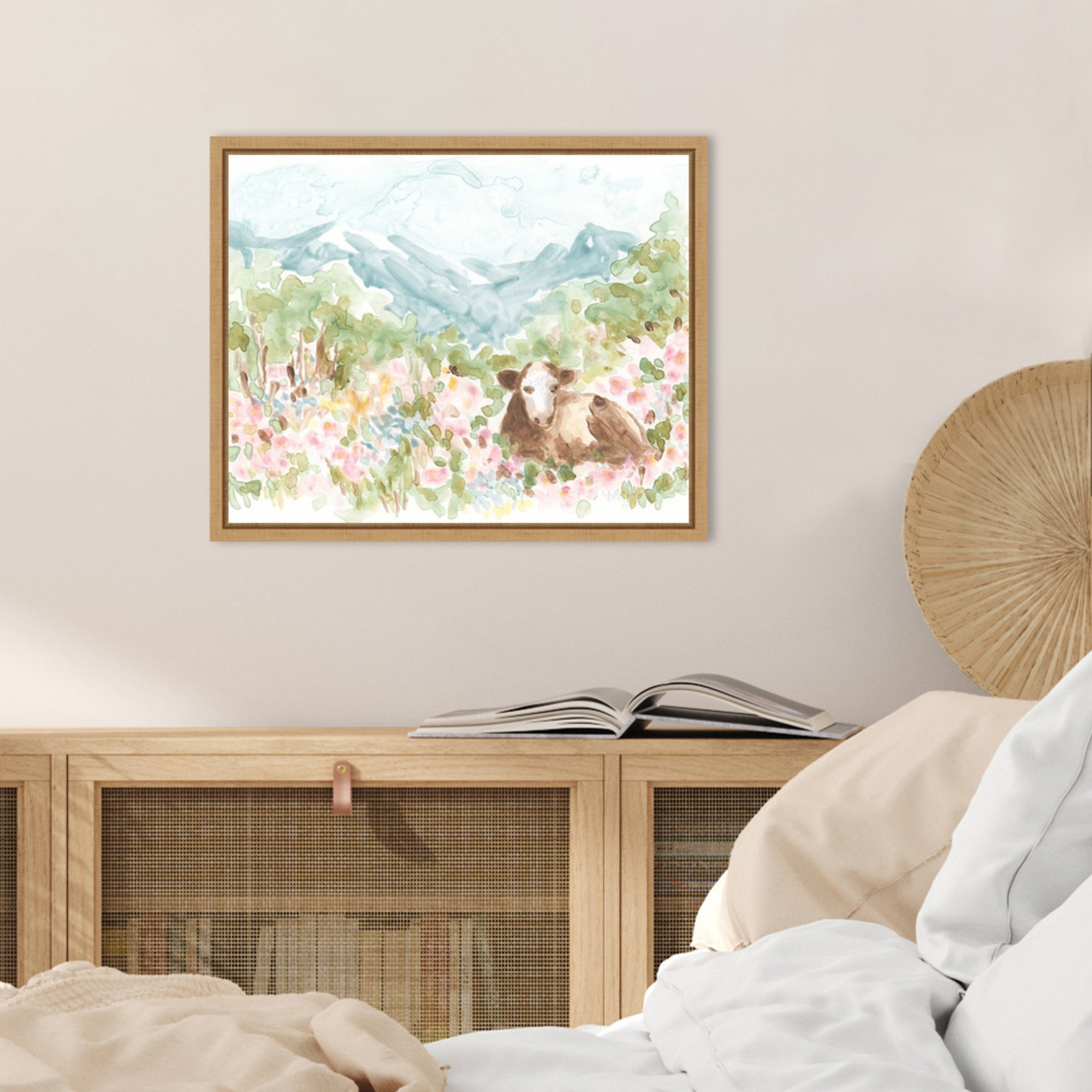 Lark Manor™ Cow Meadow V by June Erica Vess Framed Canvas Wall Art ...