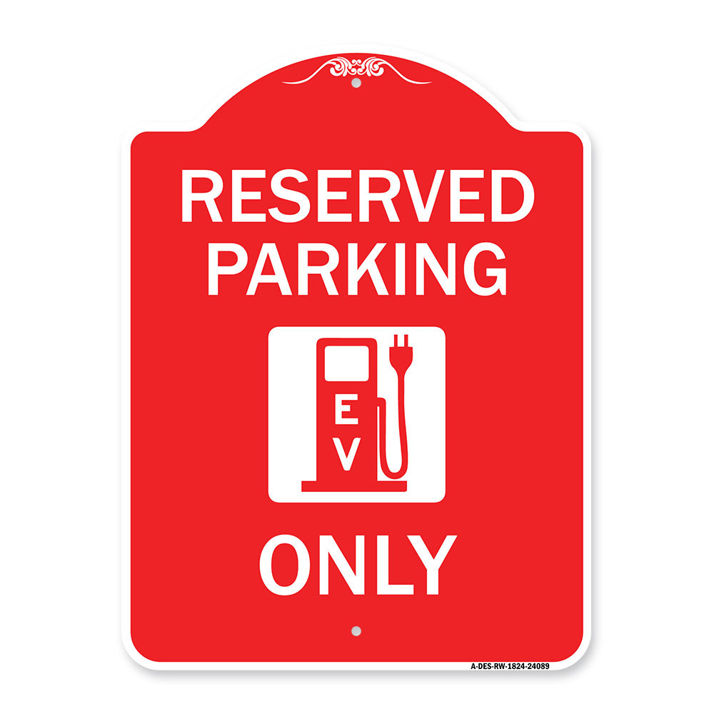 Signmission Designer Series Sign - Ev Only (With Electric Vehicle ...