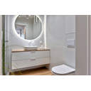 Metro Lane Modern Round Mirror With LED Lighting - Warm White - Large ...