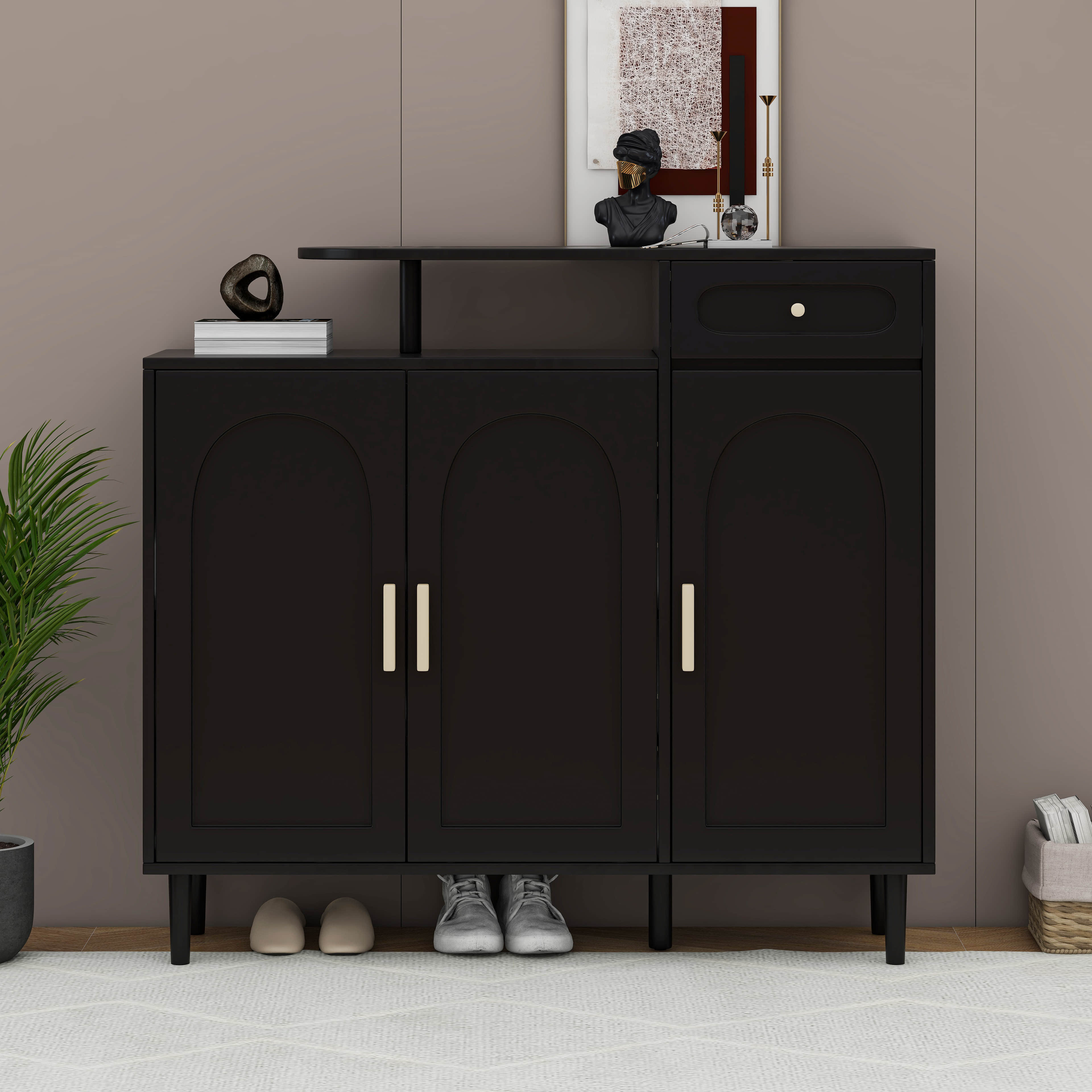 Cosmic Modern Shoe Cabinet For Entryway, Freestanding Storage Shoe Rack ...