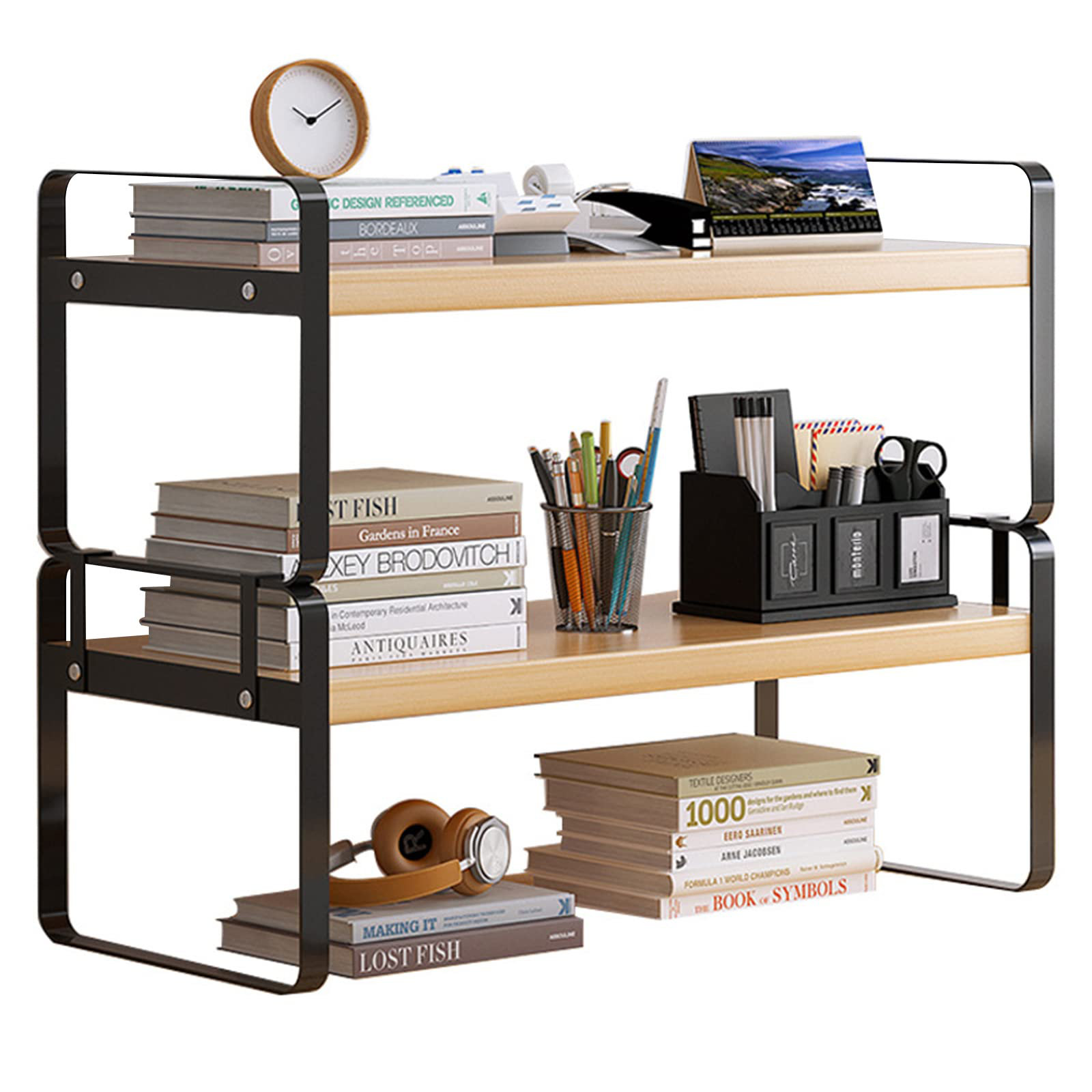 COAHAHA Removable Office Desk Shelf Organizer, Adjustable Space-Saving ...