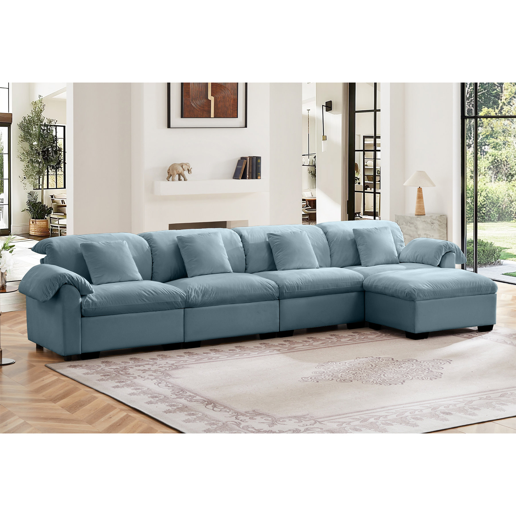 Everly Quinn Modern Velvet Sectional Sofa - Wayfair Canada