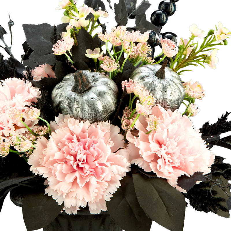 The Holiday Aisle® 17in. Pretty Morbid Pink Carnation Halloween ...