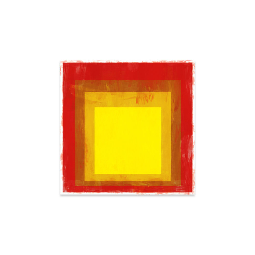 Ivy Bronx Red and Yellow Squares by 5By5Collective - Unframed Graphic ...