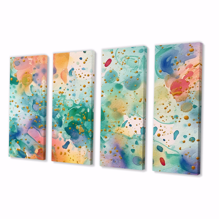 Brayden Studio® " Green And Gold Rhythmic Waters I " 4 - Pieces on ...